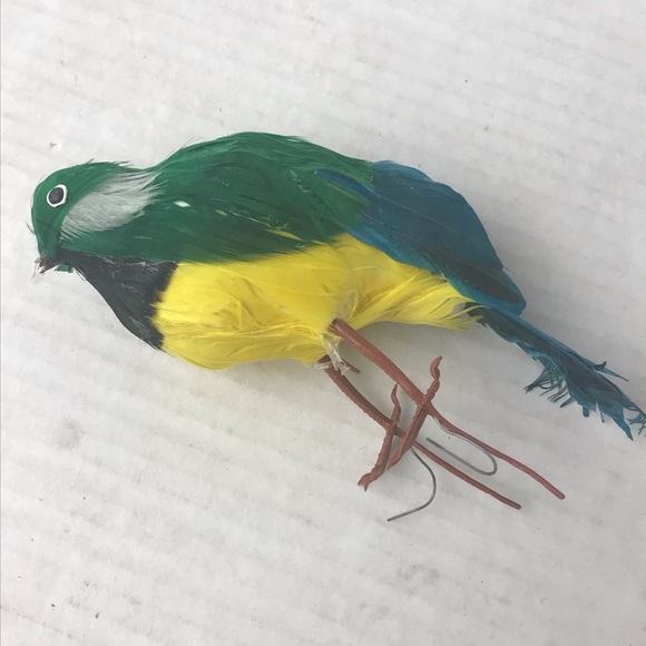 Holiday | Vintage Feathered Bird Ornament With Wire Feet | Poshmark